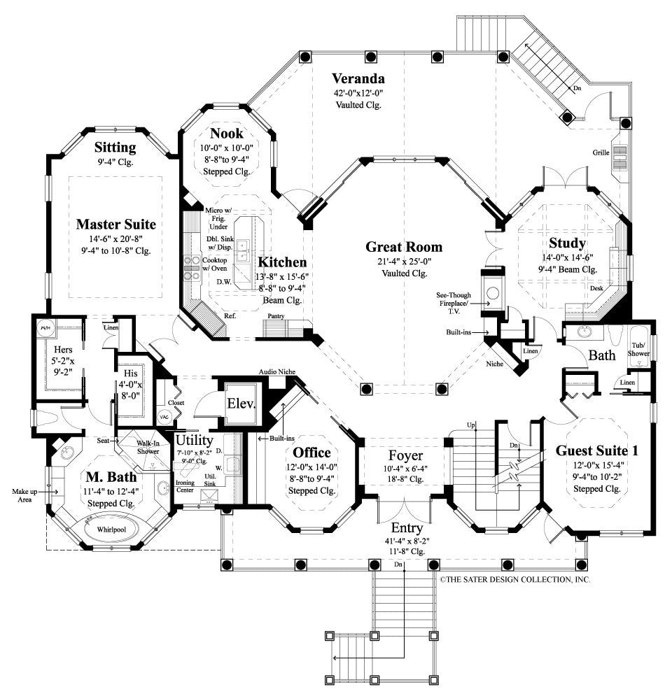 Palmiste Luxury Cottage Home Plan | Sater Design Collection